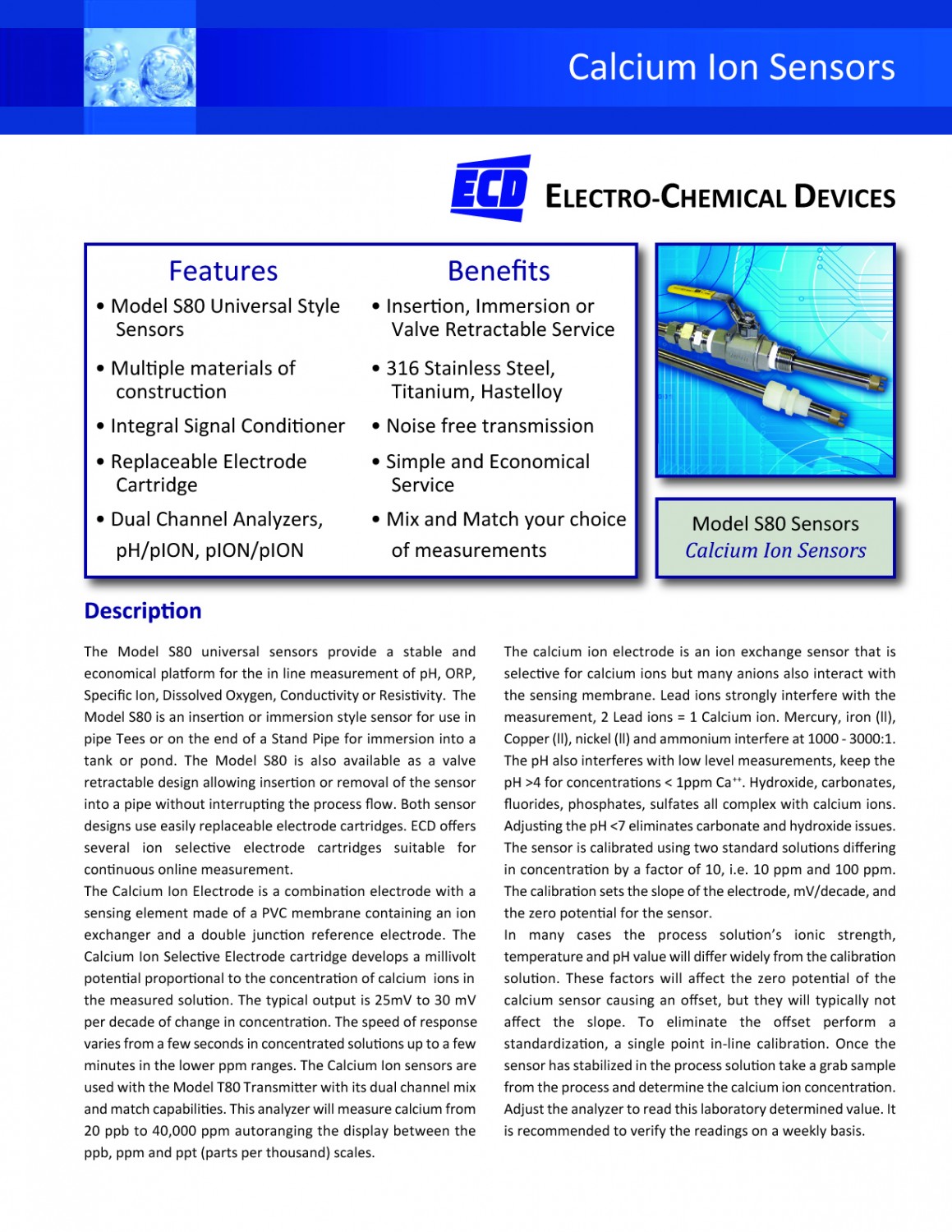 Calcium Sensor - Electro-Chemical Devices